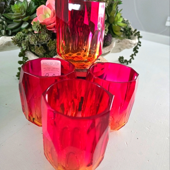Rachel Zoe | Kitchen | Rachel Zoe Crystal Cut Glasses New Color | Poshmark